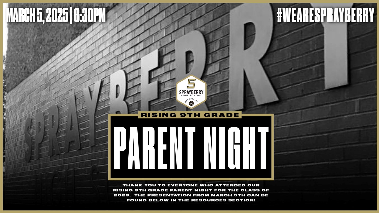Rising 9th Grade Parent Night